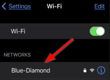 How connect to the Blue-Diamond Wireless Network - iPhone/iPad – BDG-IT